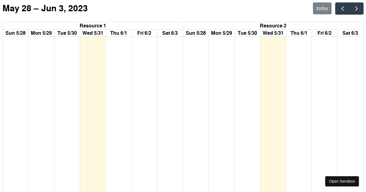 fullcalendar-resources-y0rzvm (forked) - Codesandbox