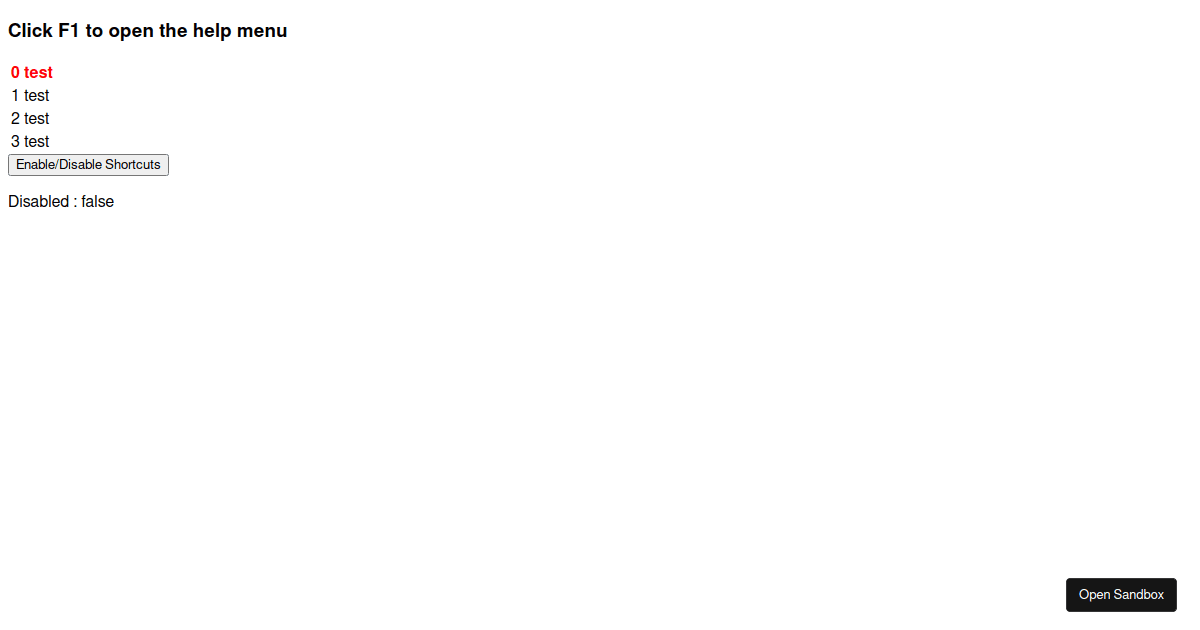 ng-keyboard-shortcuts issue - Codesandbox