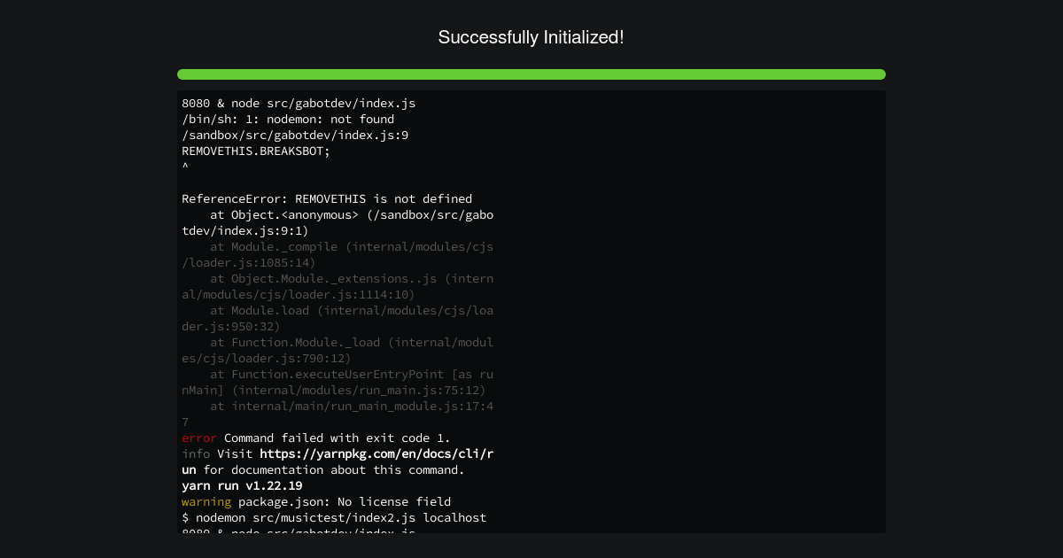 Discord Bot Debug Forked Codesandbox 5873
