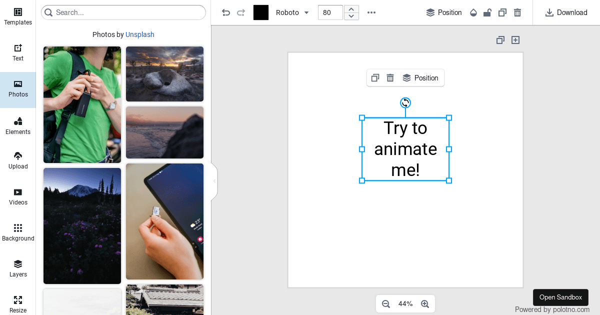 polotno-animations - Codesandbox