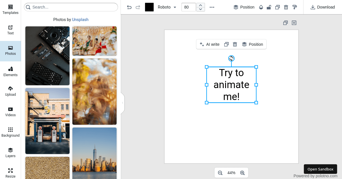 polotno-animations - Codesandbox