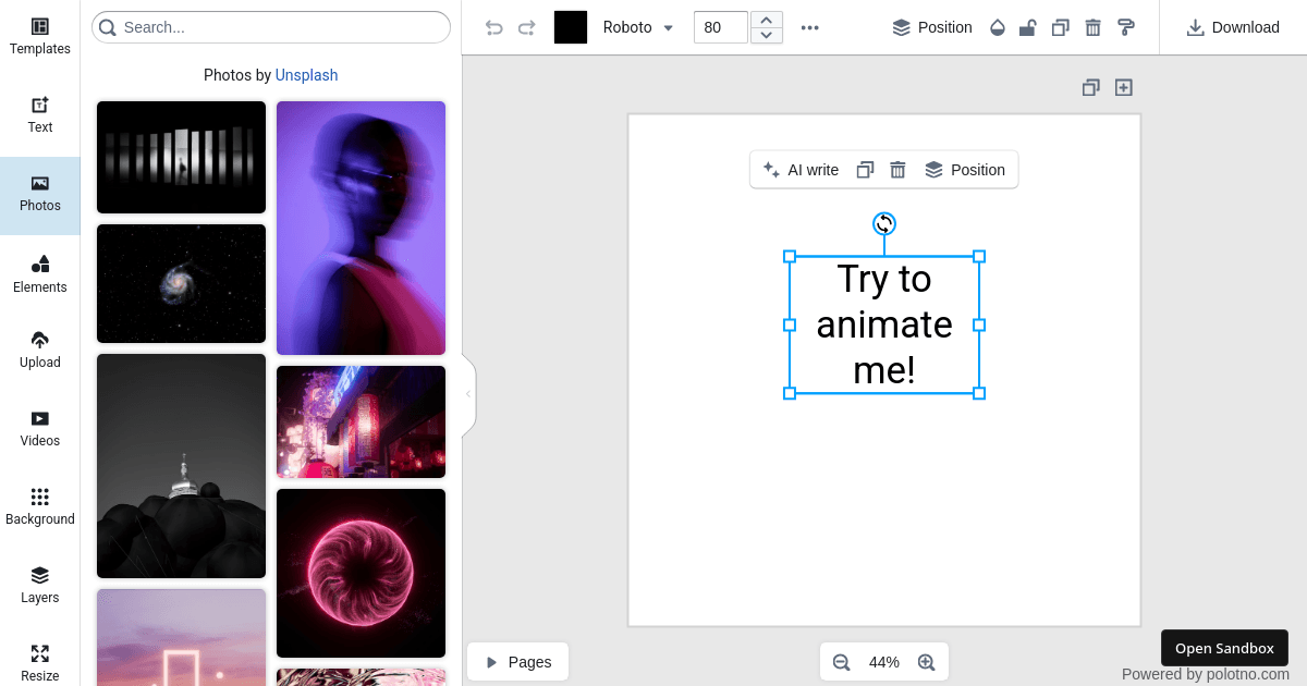 polotno-animations - Codesandbox