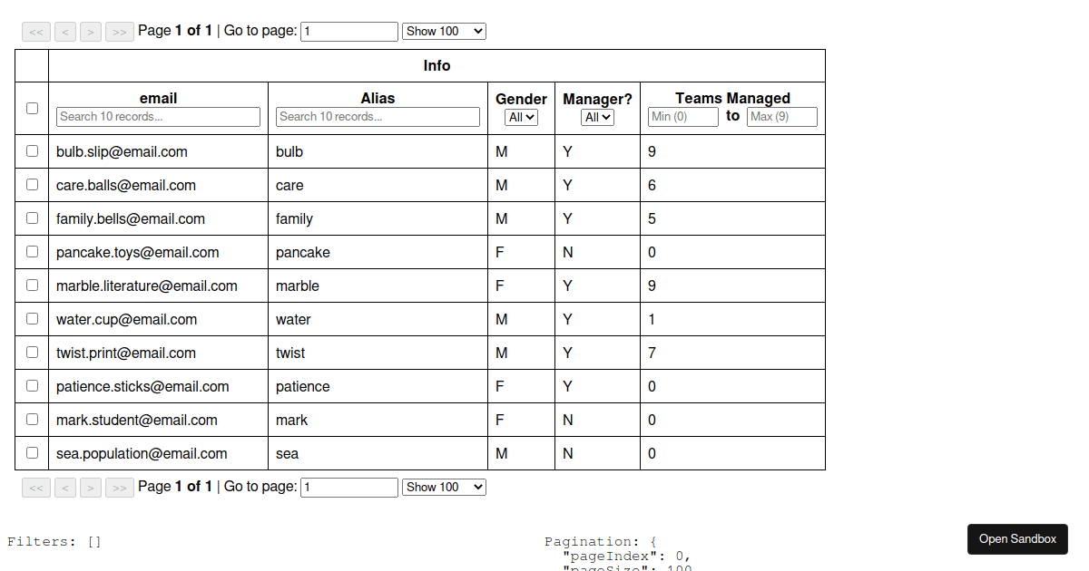 Table with checkbox (forked) - Codesandbox