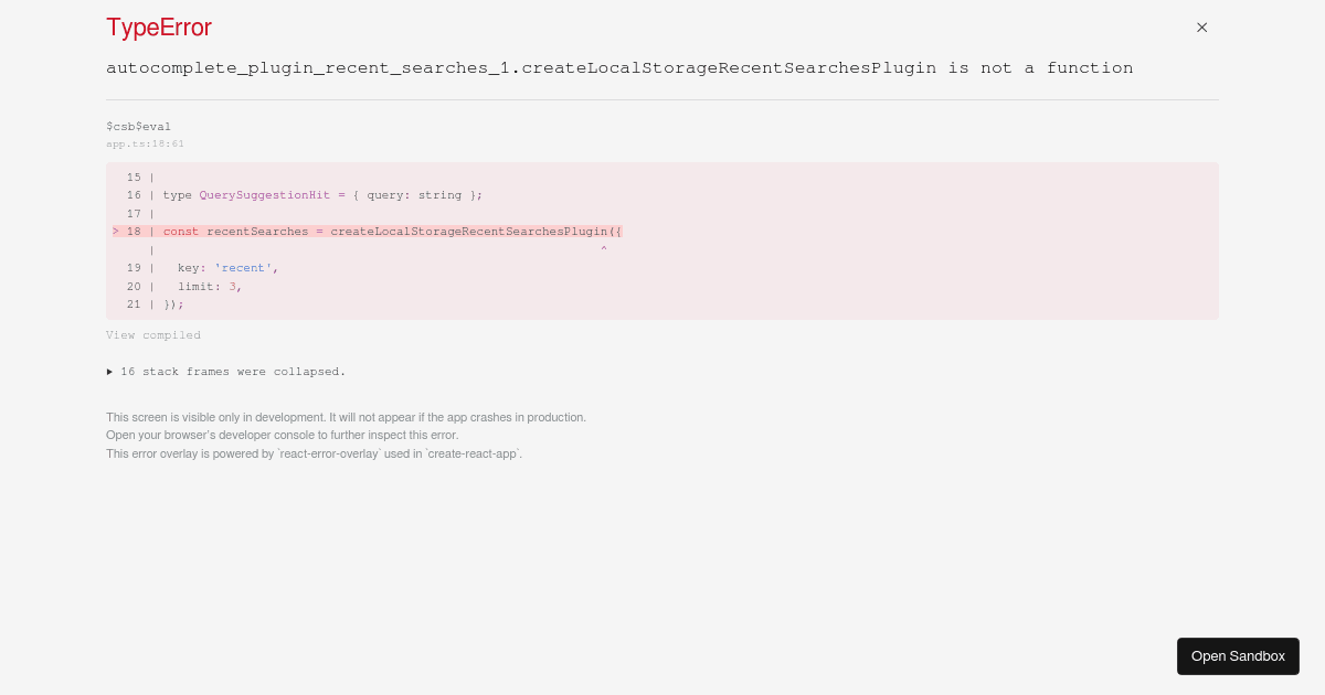 Algoliajs Example Codesandbox