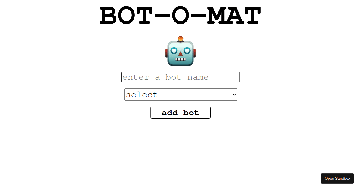 bot-o-mat - Codesandbox