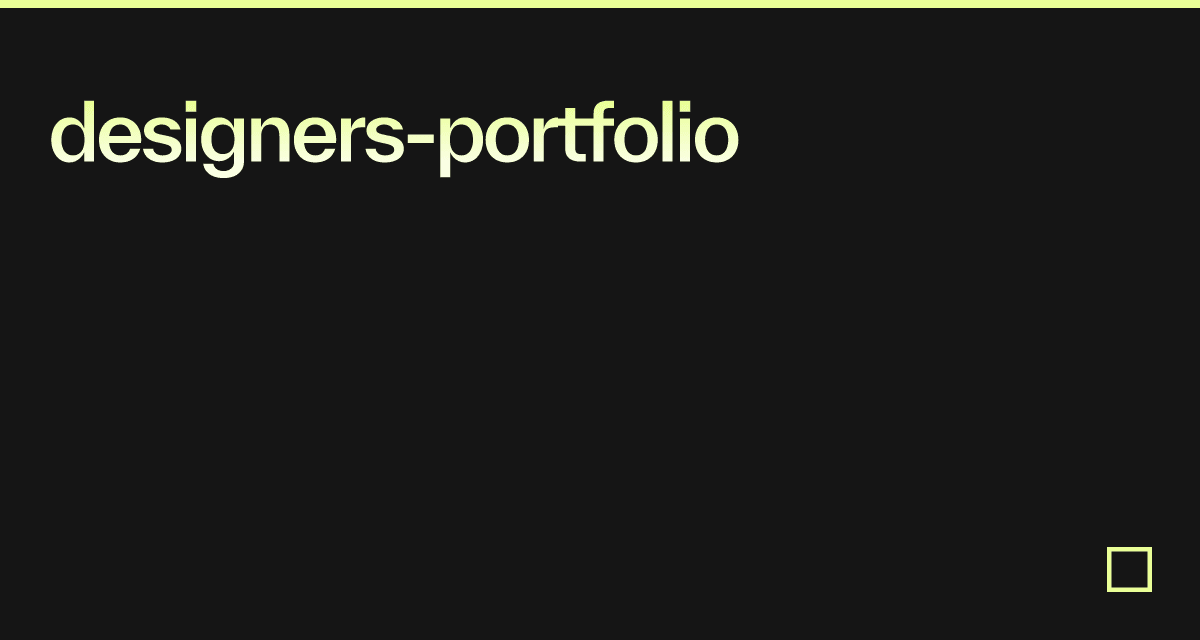 designers-portfolio - Codesandbox
