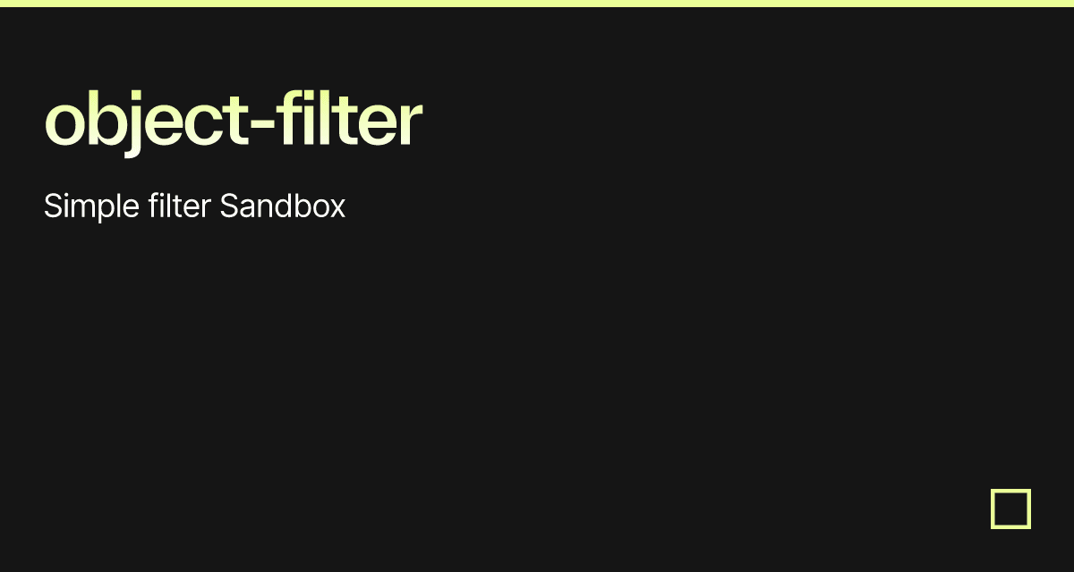 object-filter - Codesandbox