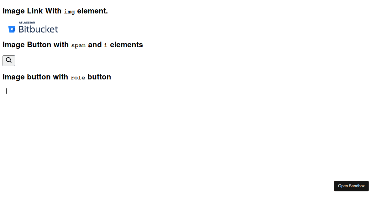 Bad HTML Examples : Image Links & Buttons - Codesandbox