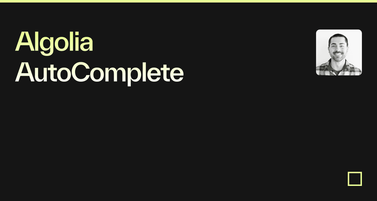 Algolia AutoComplete - Codesandbox