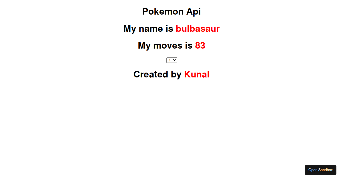 Pokemon Api Codesandbox