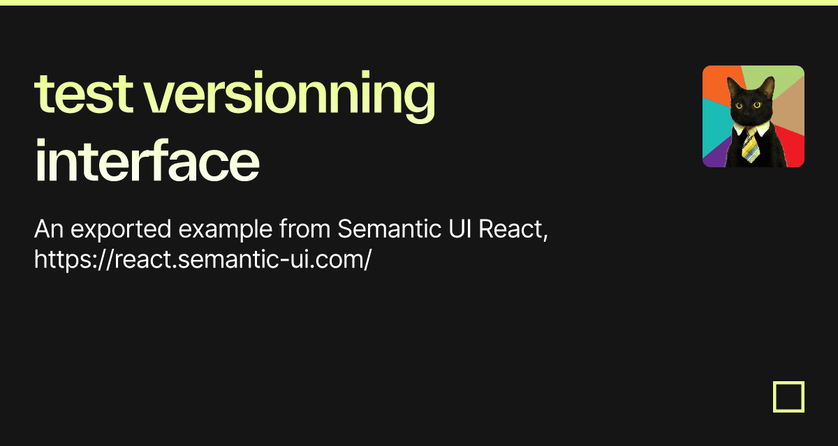 test versionning interface - Codesandbox