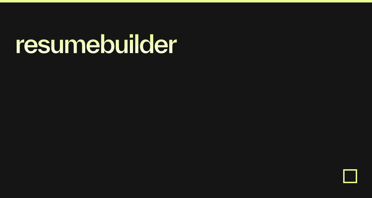 resumebuilder - Codesandbox