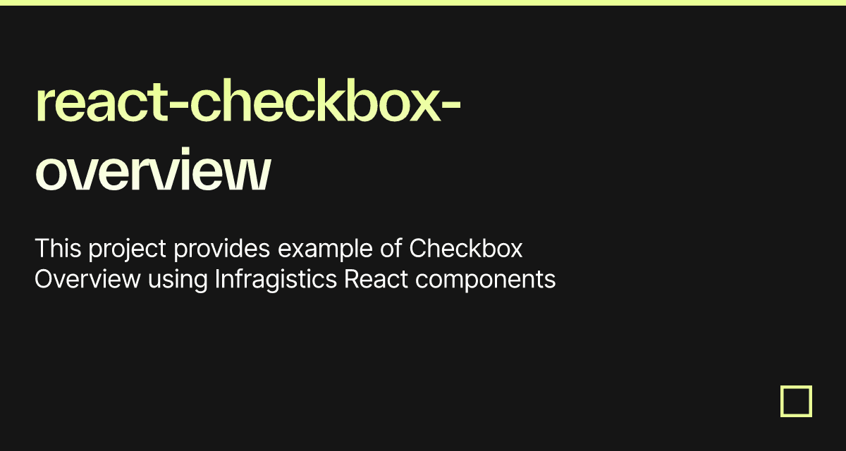 react-checkbox-overview - Codesandbox