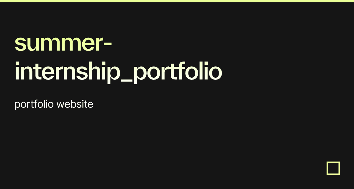 summer-internship_portfolio - Codesandbox