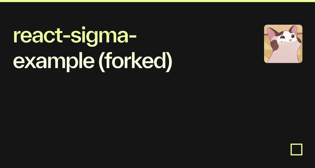 React Sigma Example Forked Codesandbox