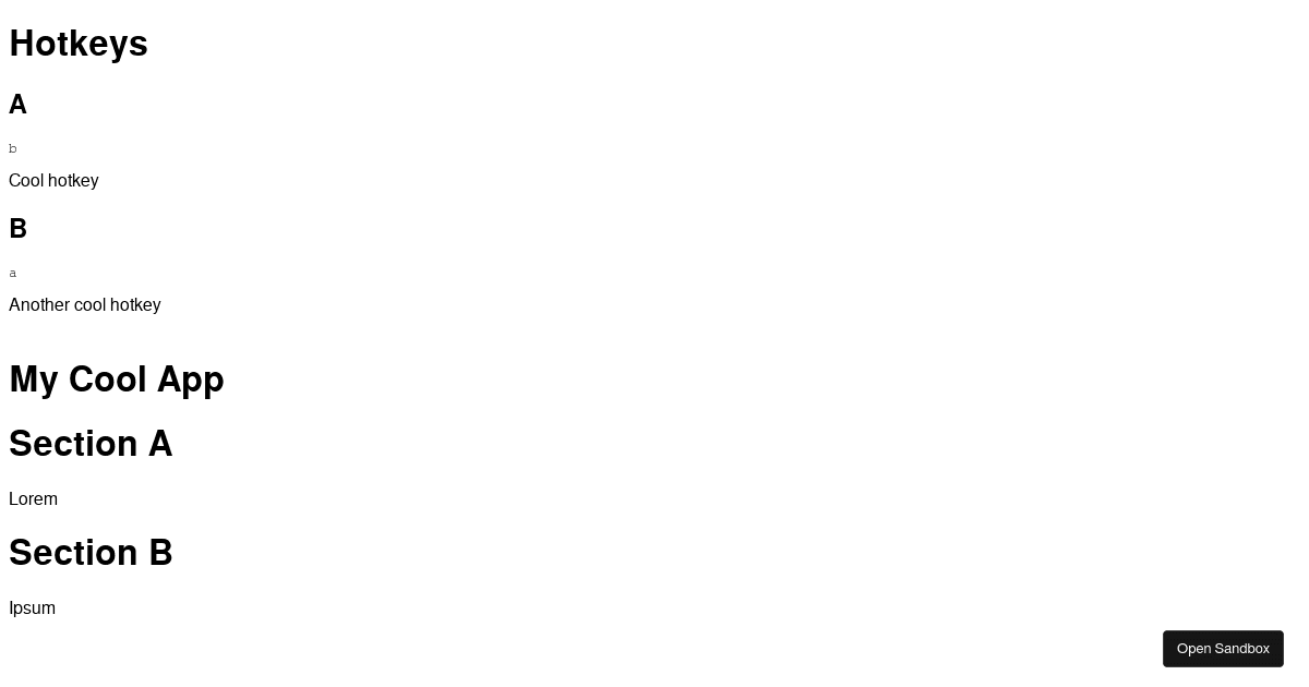 react-docs-hotkeys-hook example - Codesandbox