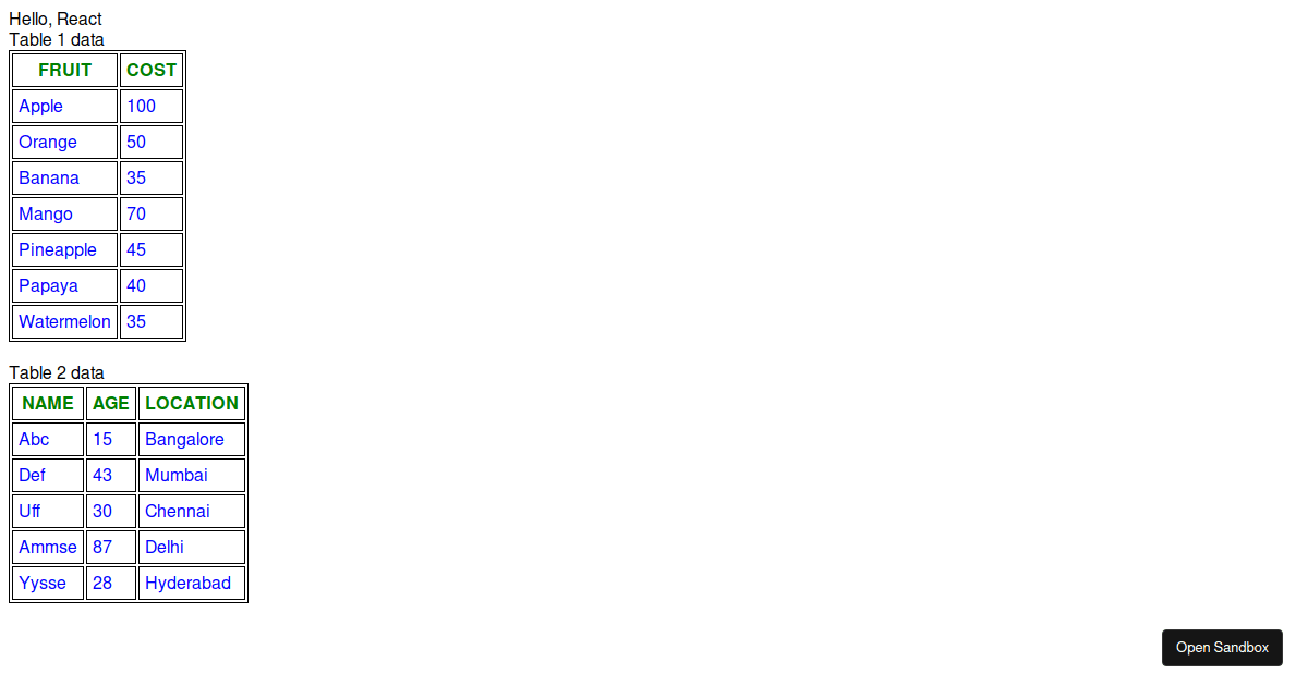 React Codesandbox