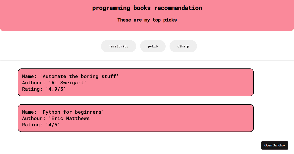 books-recommendation-real - Codesandbox