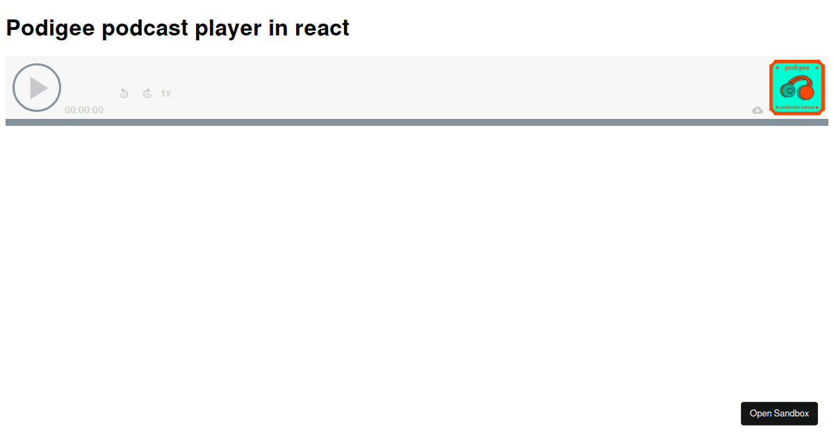 Podigee player in react - Codesandbox