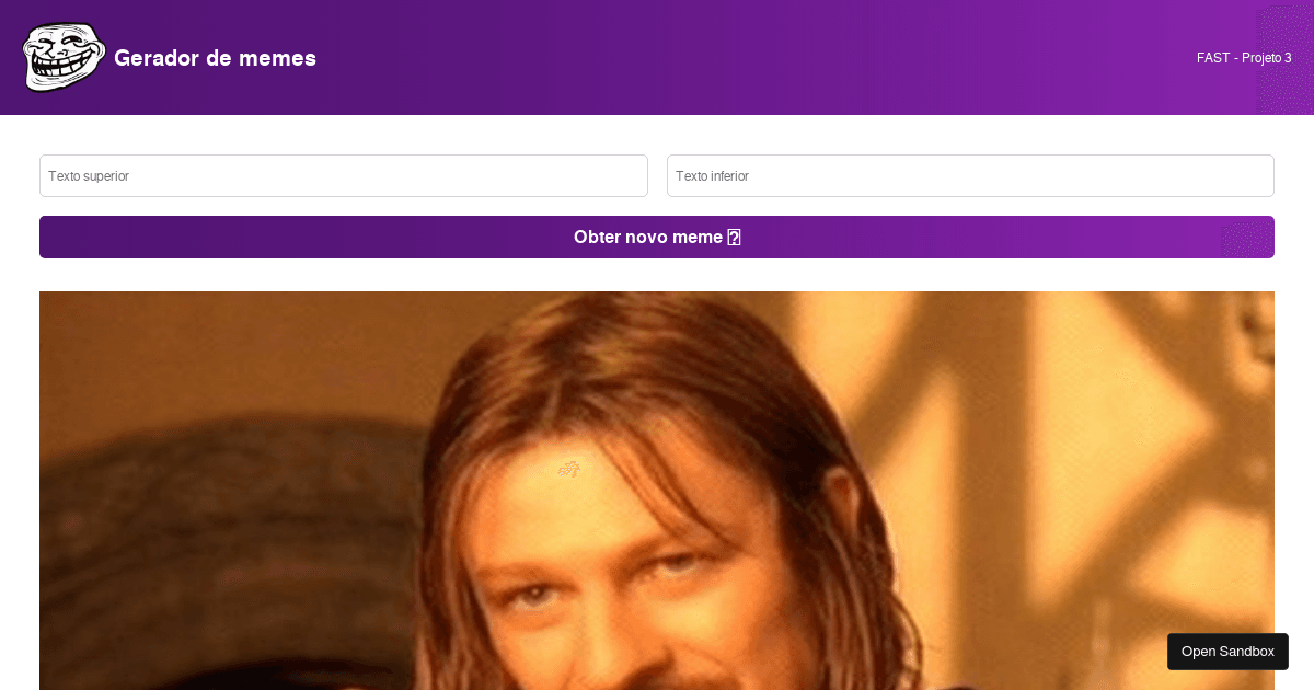 State - Projeto 03 - Gerador de memes - Codesandbox🚸 Desfrute do jogo ...