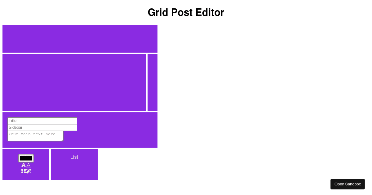 Grid Editor React Hooks Codesandbox 2728