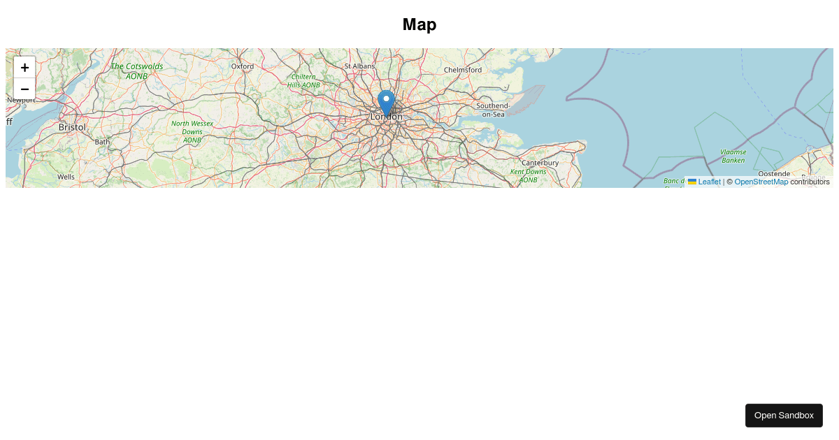 React Leaflet Pop Up Out Of Bound Exception Issue Codesandbox