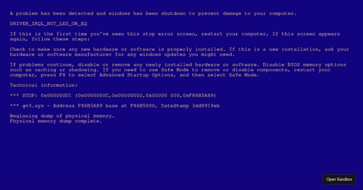 fake-bsod - Codesandbox