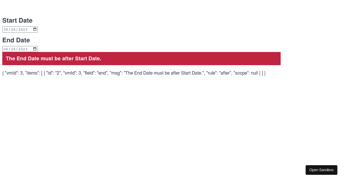 Validatable Components - Codesandbox