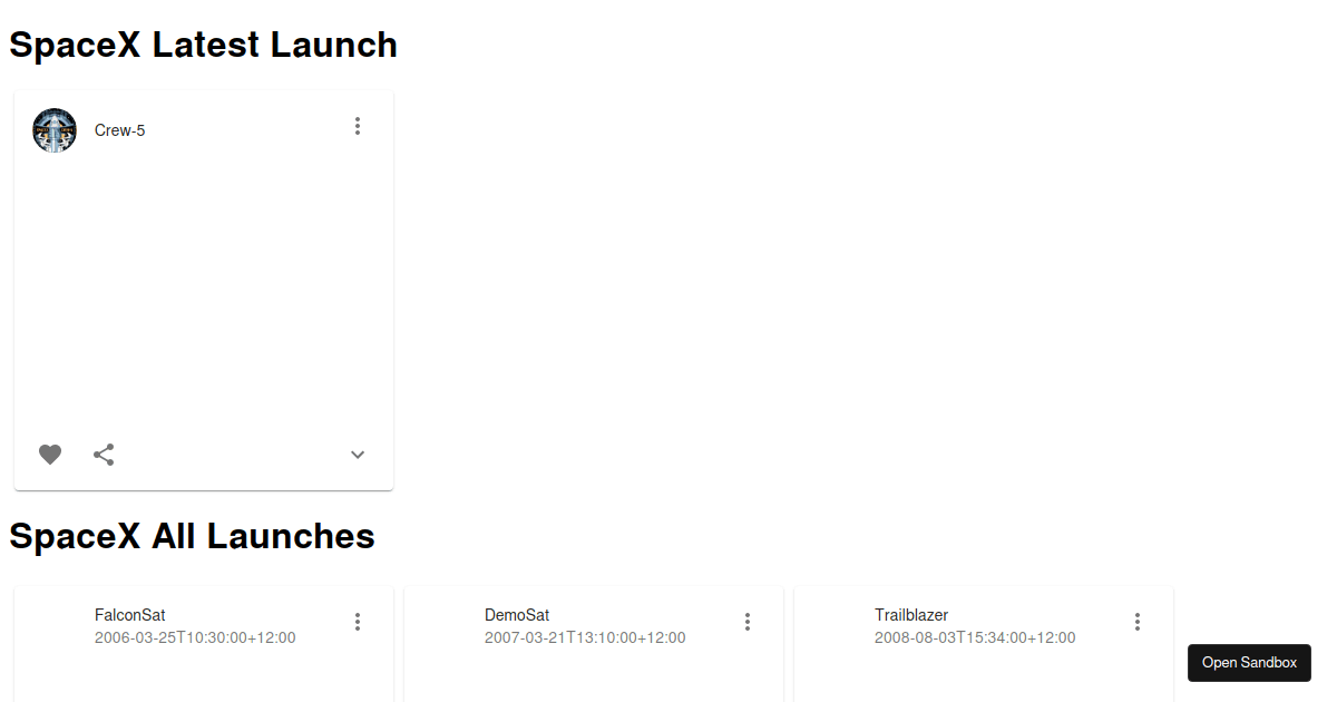 SpaceX-API - Codesandbox