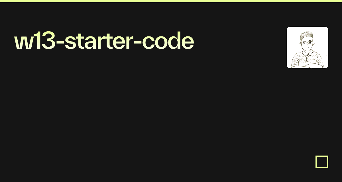 w13-starter-code - Codesandbox