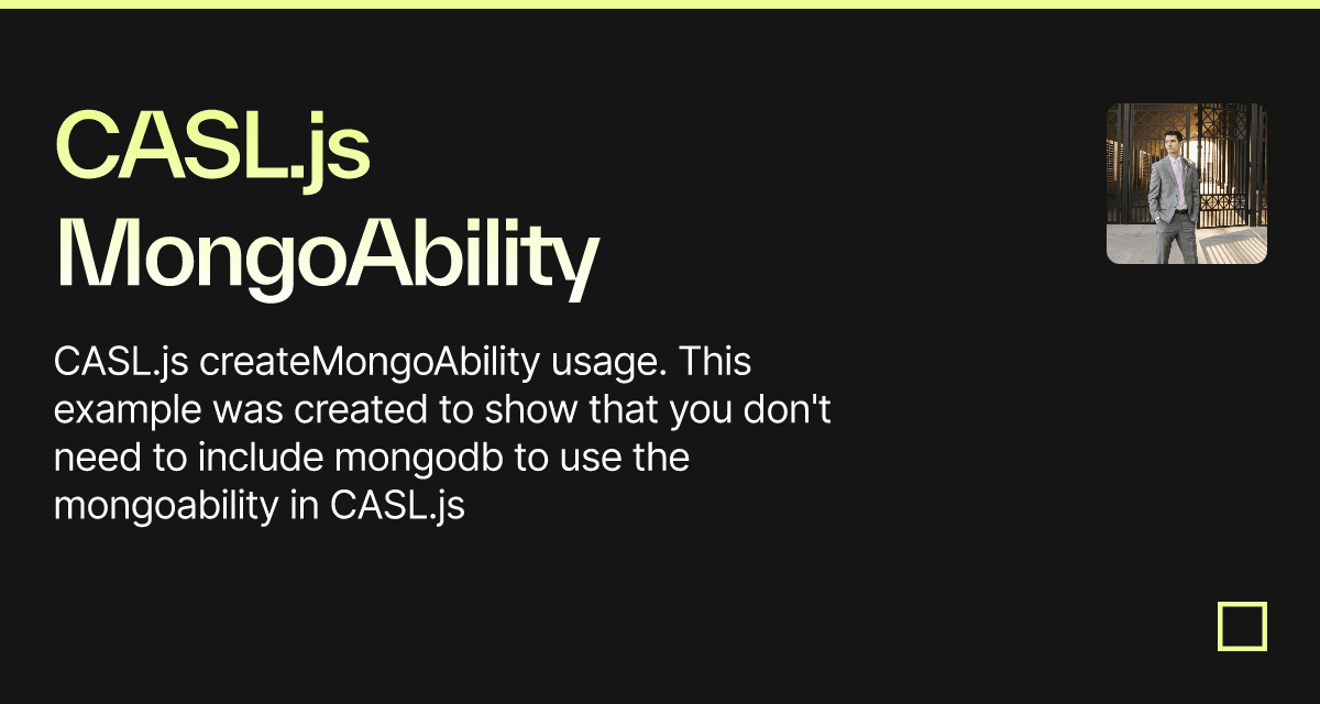 CASL.js MongoAbility - Codesandbox