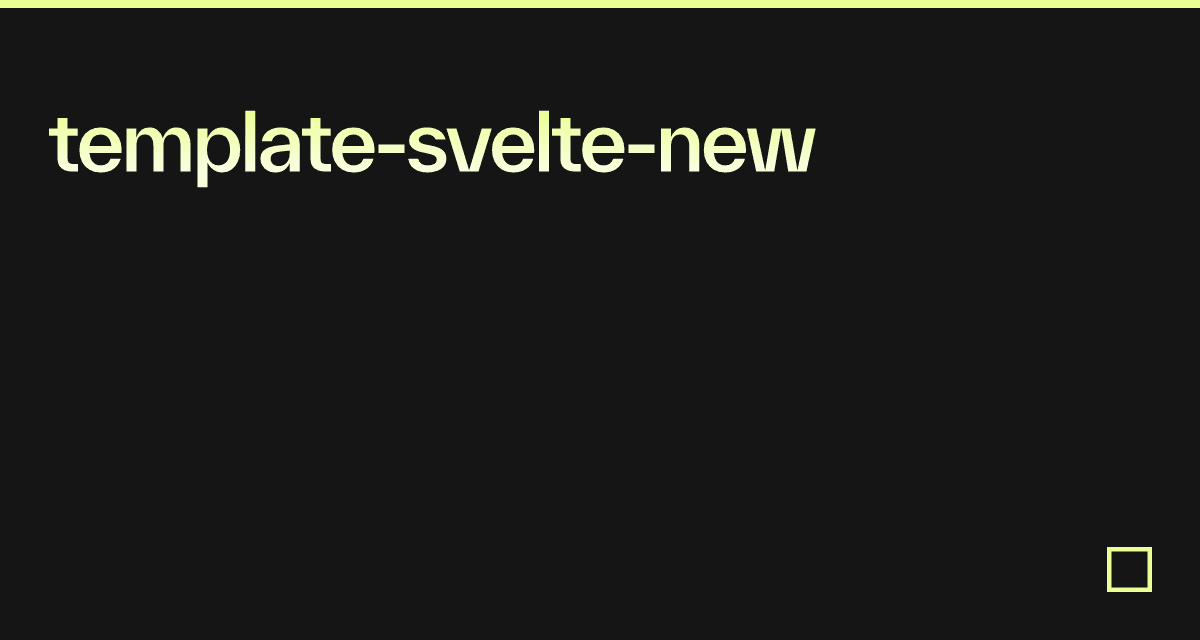 template-svelte-new - Codesandbox