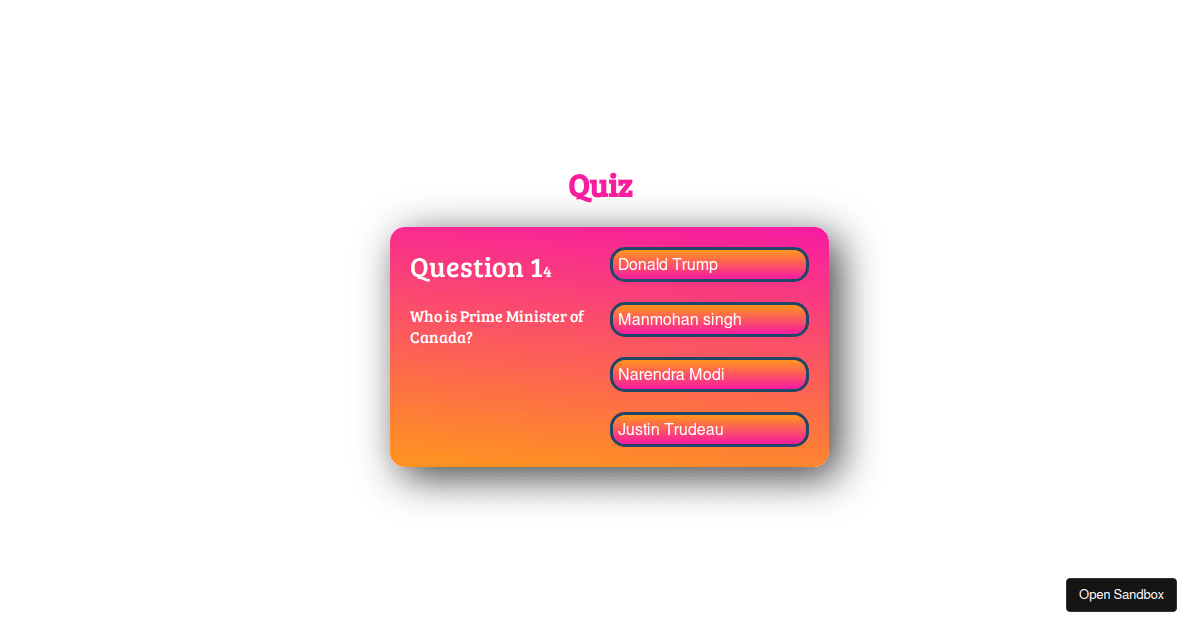 quiz - Codesandbox