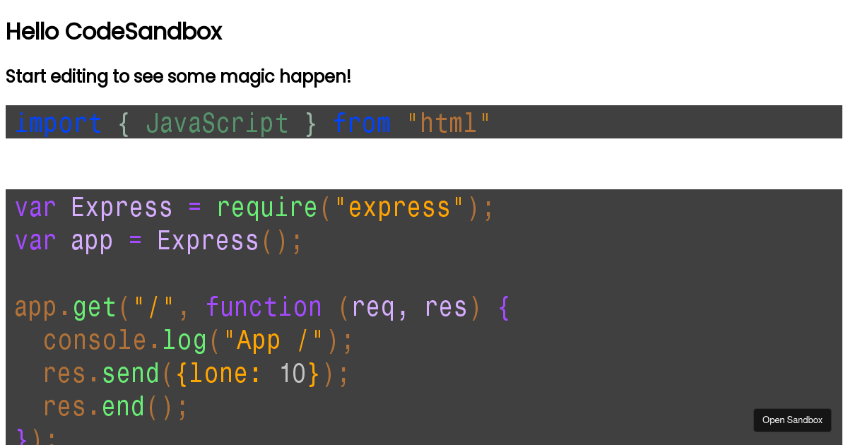 React Highlighter Demo - Codesandbox