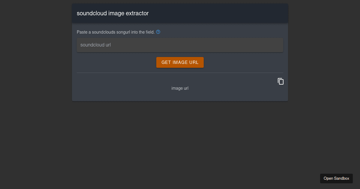 soundcloud image extractor - Codesandbox