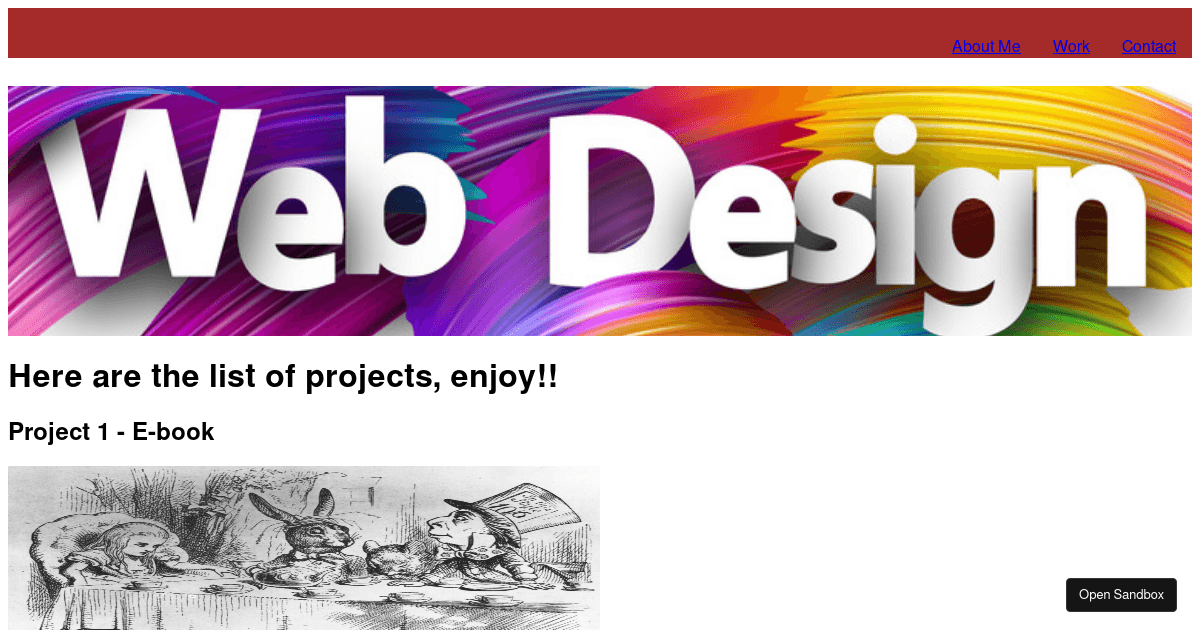 Portfolio website - Codesandbox