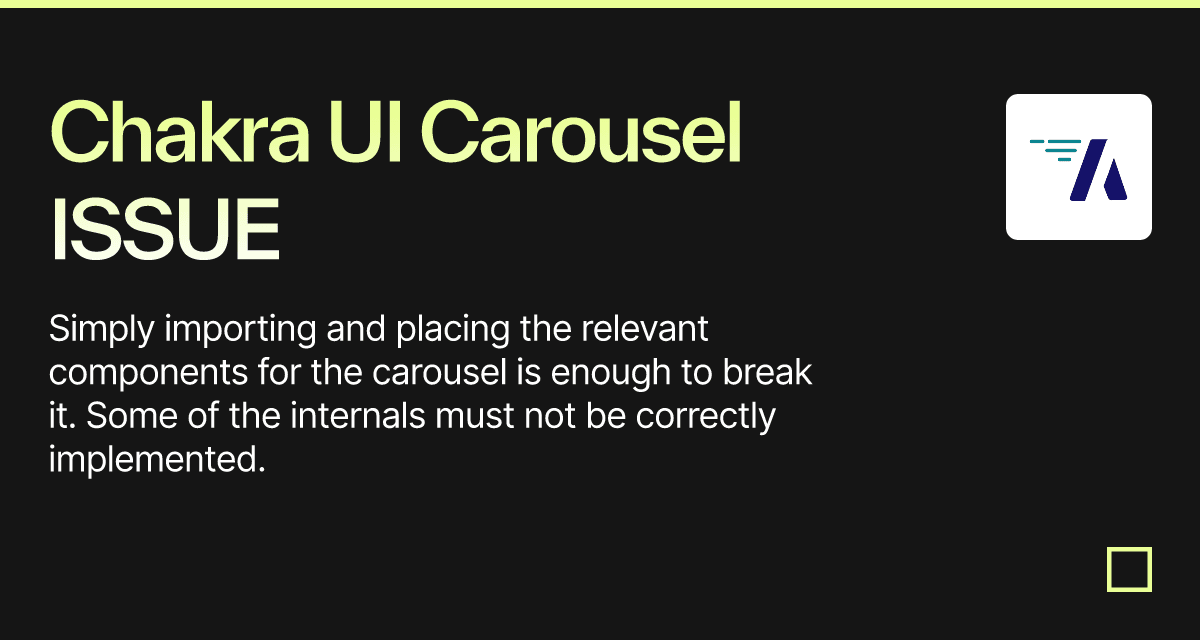 Chakra UI Carousel ISSUE - Codesandbox