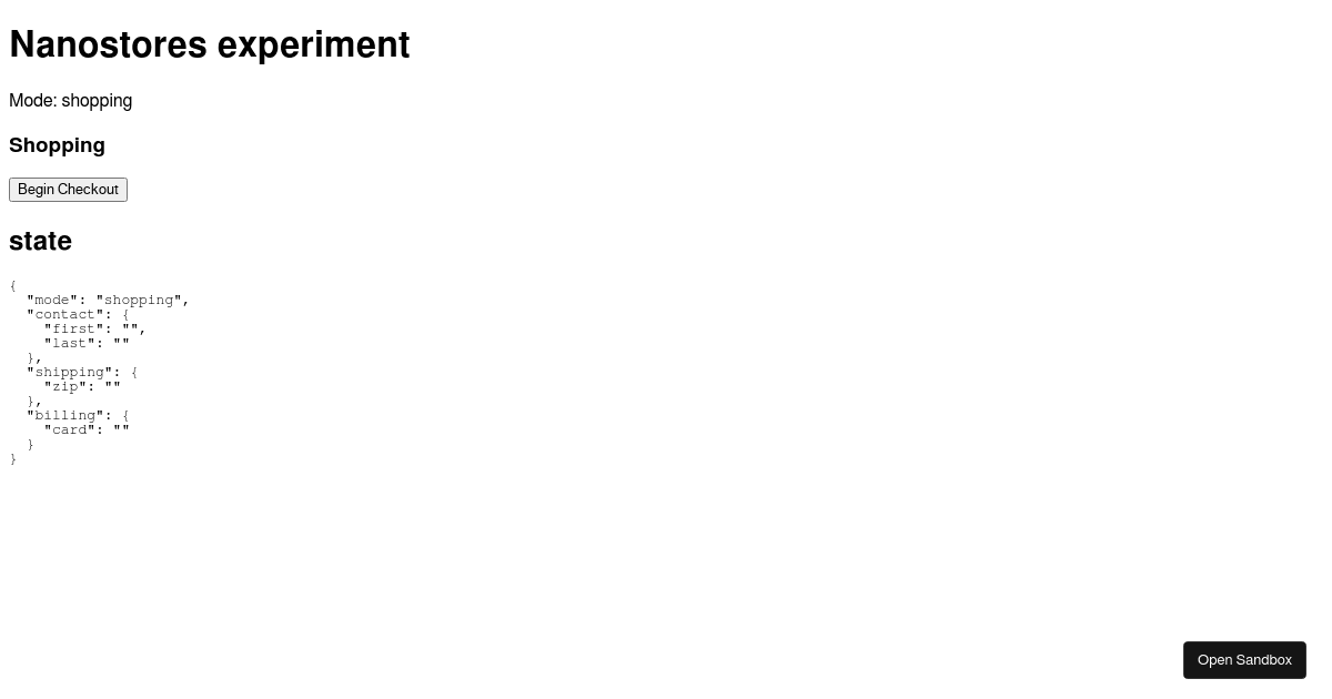 nanostores-vanilla-checkout-experiment - Codesandbox