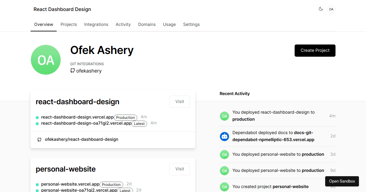react-dashboard-design - Codesandbox