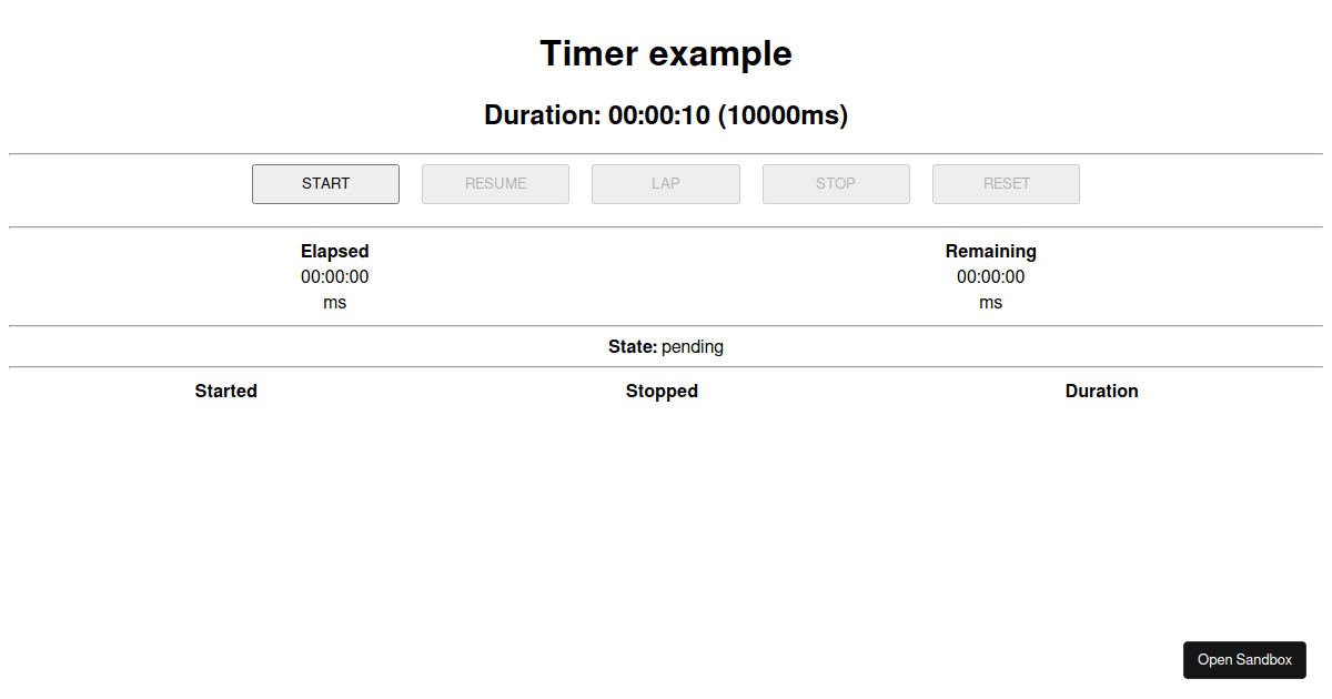 xstate-timer (forked) - Codesandbox