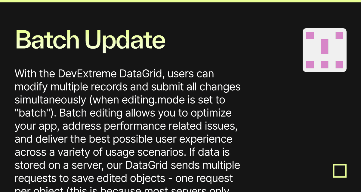 Batch Update Request - DevExtreme Data Grid (forked) - Codesandbox