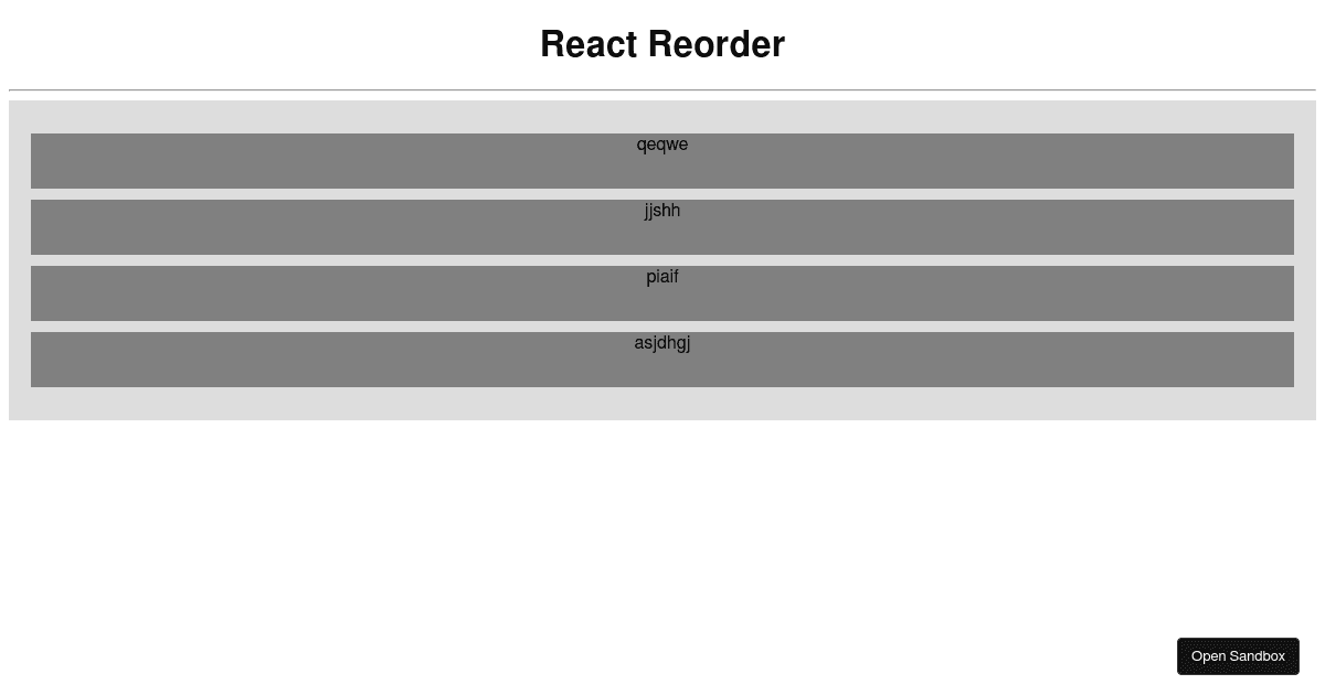 react-reorder (forked) - Codesandbox