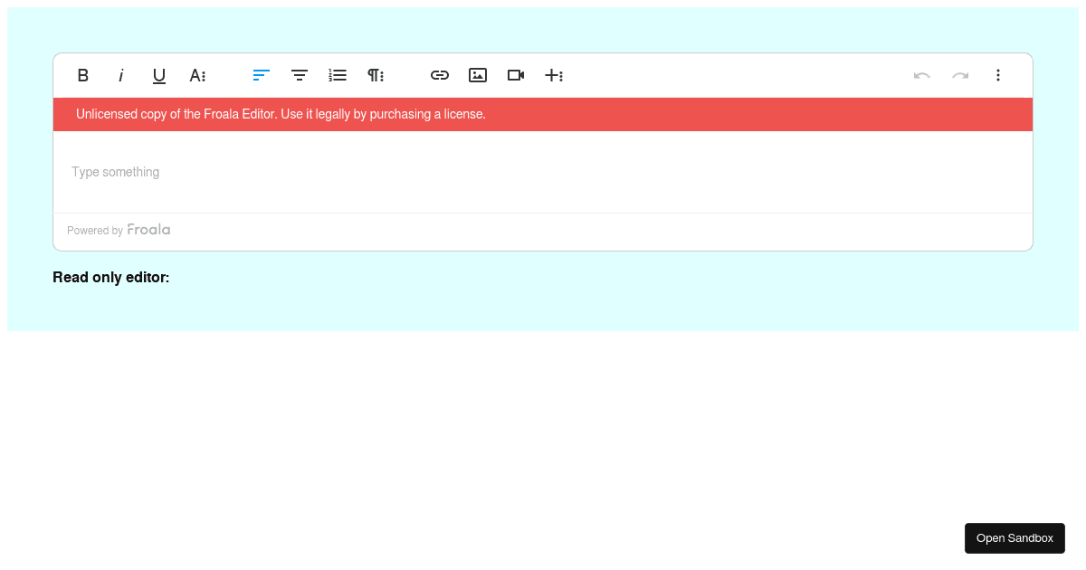 froala-react (forked) - Codesandbox