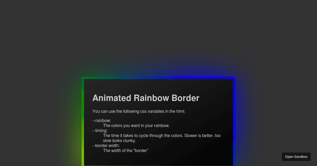 animated-rainbow-border - Codesandbox