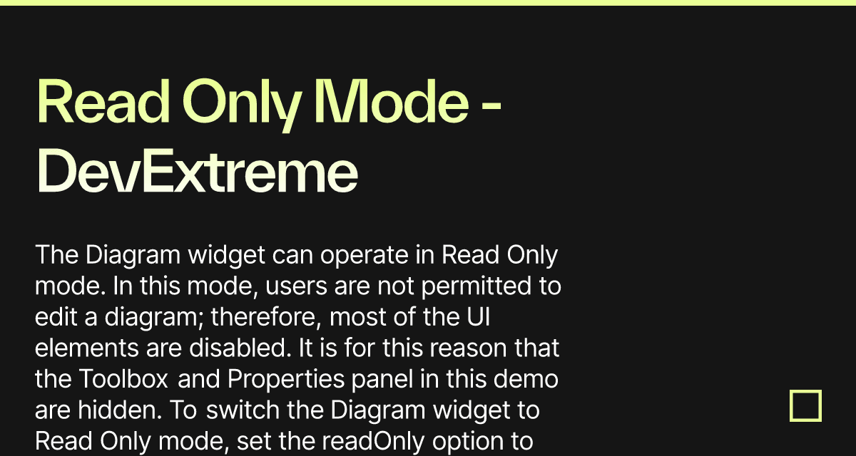 Read Only Mode - DevExtreme Diagram - Codesandbox