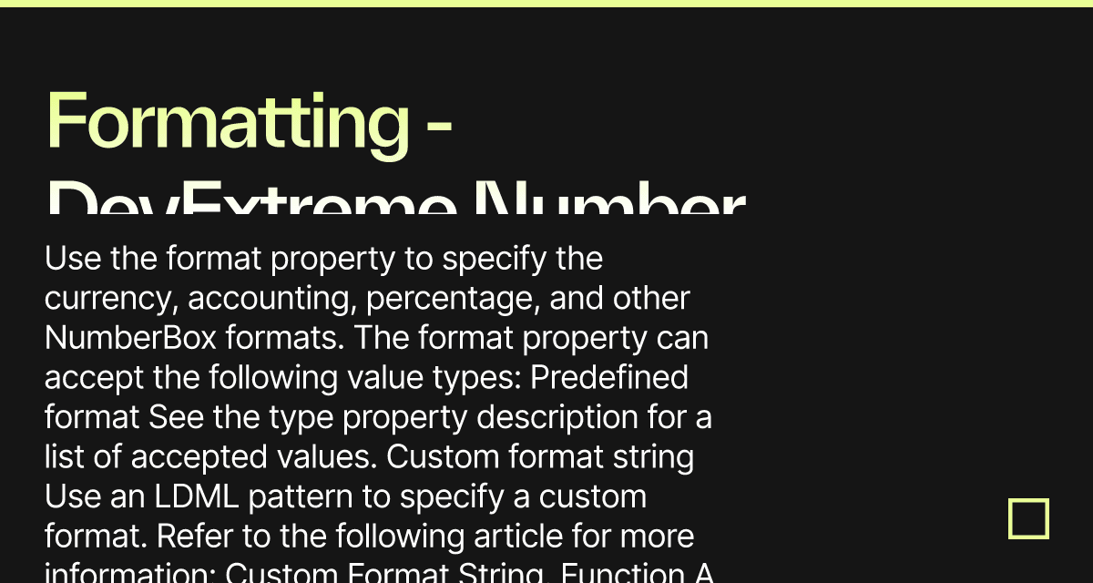 Formatting - DevExtreme Number Box - Codesandbox