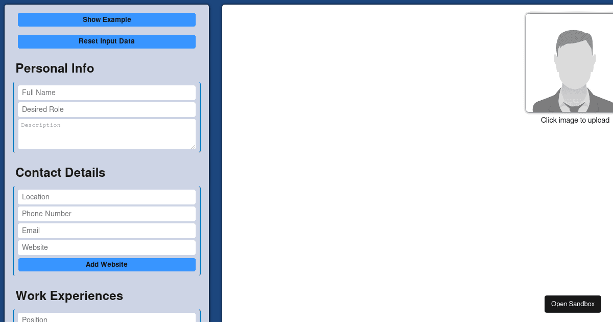 cv-creator - Codesandbox