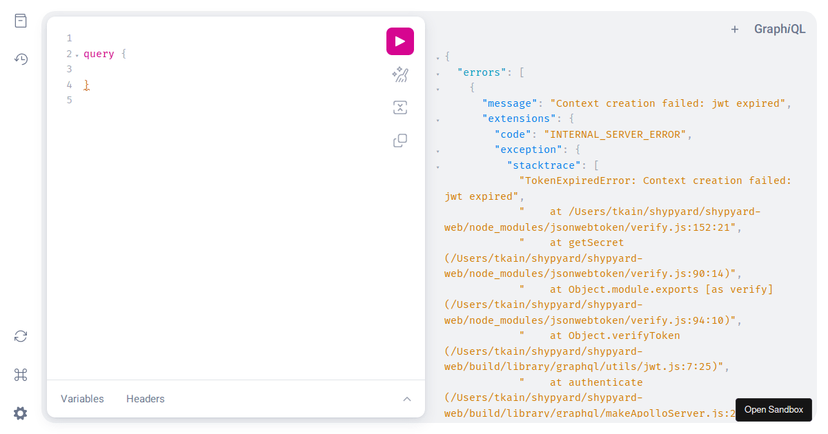 graphiql - Codesandbox