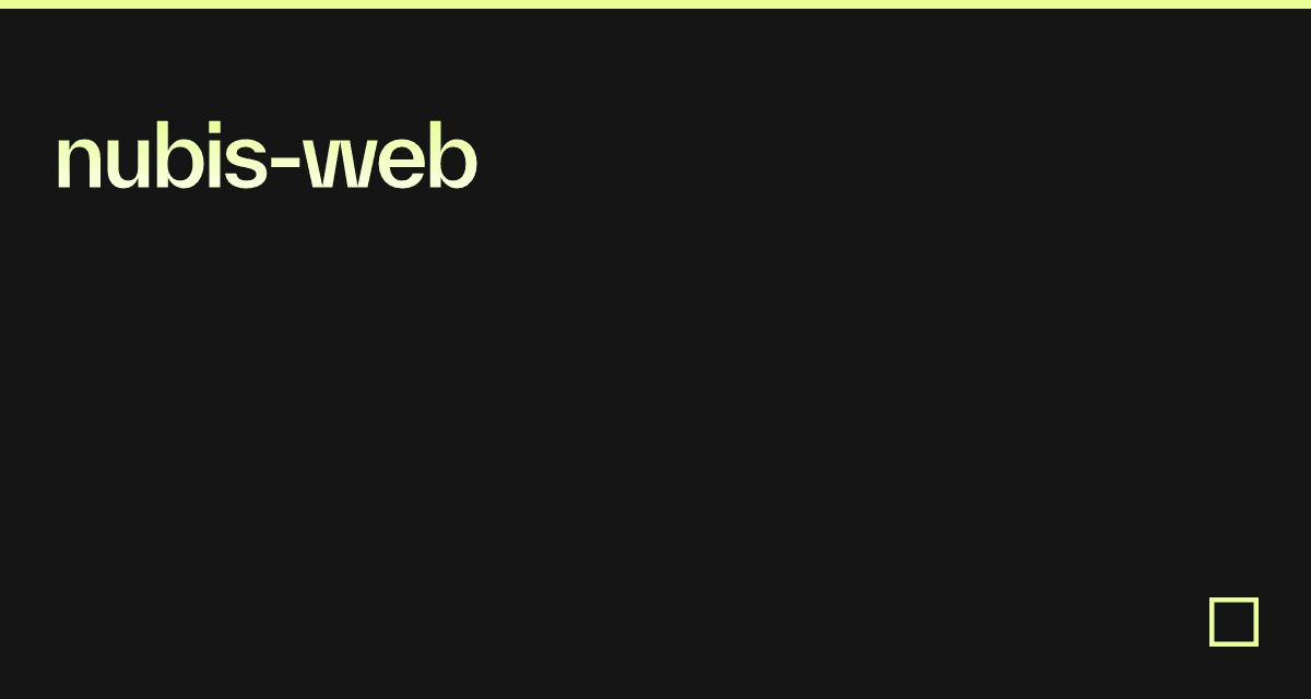 nubis-web - Codesandbox