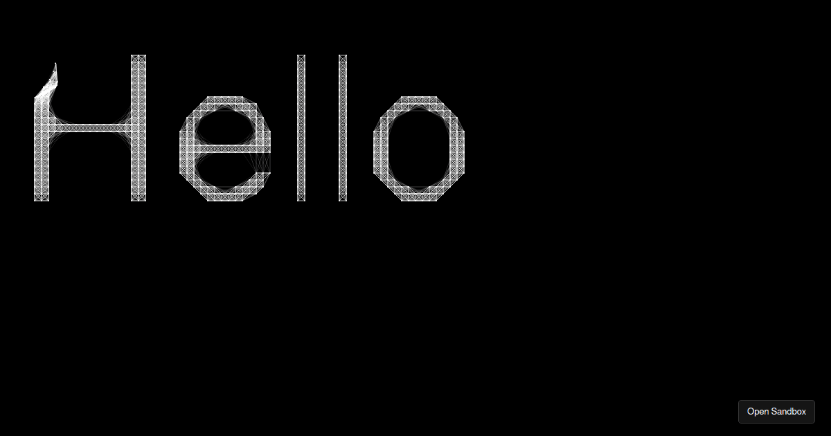 Text Constellation Effect (canvas) - Codesandbox